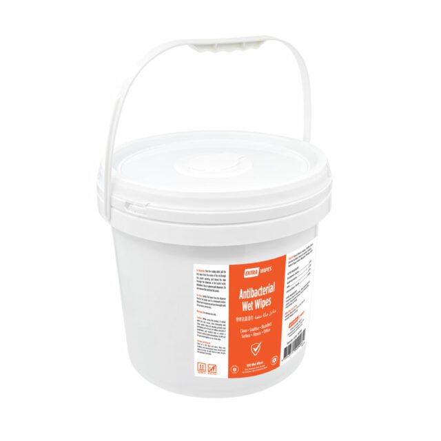 Extra Antibacterial Wet Wipes Bucket, 800 sheets – Hospeco