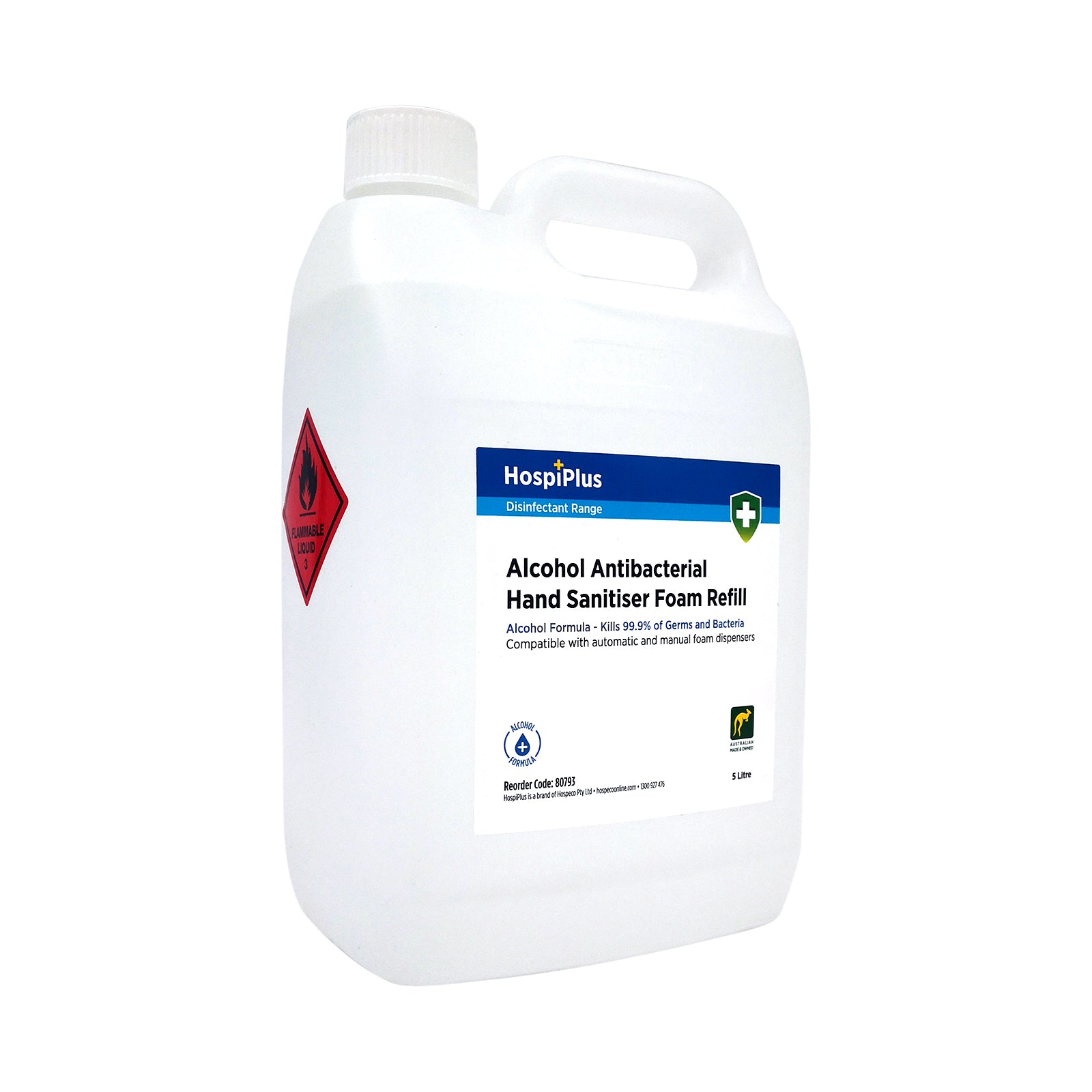 HospiPlus Alcohol Foam Hand Sanitiser Refill, 5L – Hospeco PTY LTD
