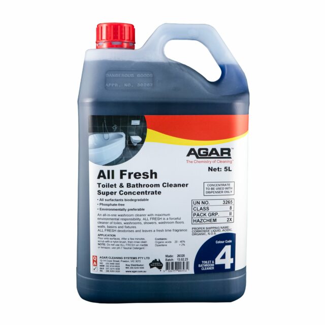 Agar All Fresh Toilet and Bathroom Cleaner, 5L – Hospeco