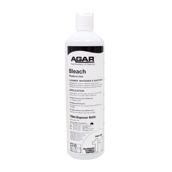 Agar Bleach Ready-to-Use Cleaner and Sanitiser, 750mL – Hospeco PTY LTD