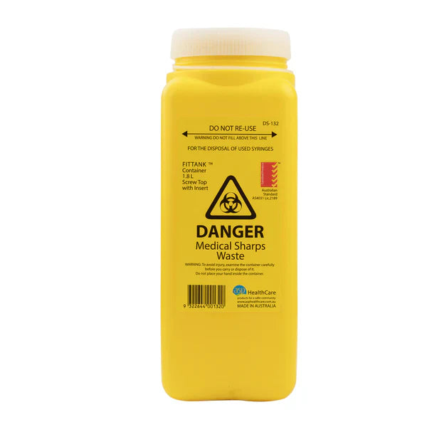 ASP HealthCare FITTANK Sharps Container 1.8L – Hospeco PTY LTD