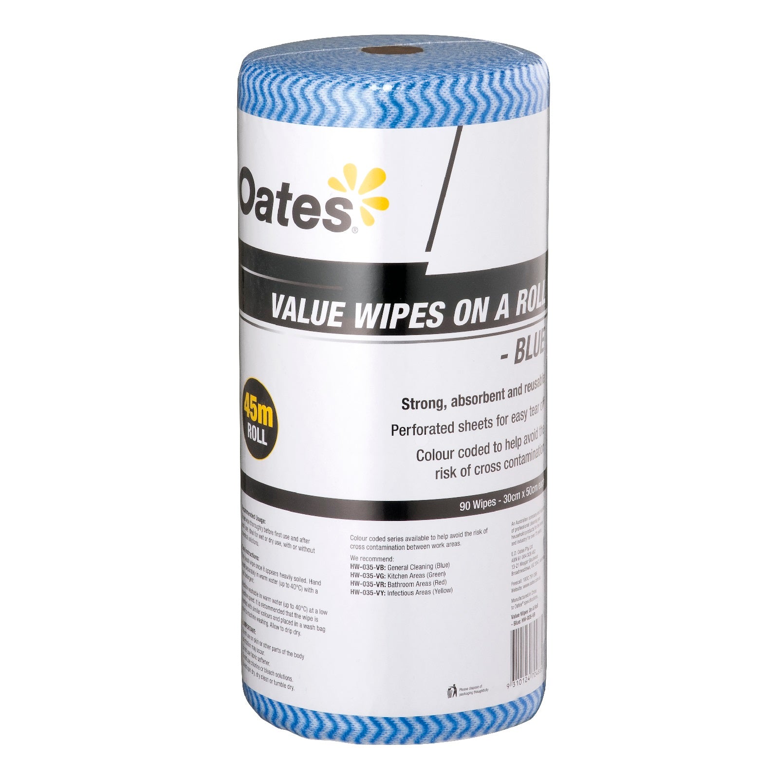 Value Wipes on a Roll, Blue – Hospeco PTY LTD