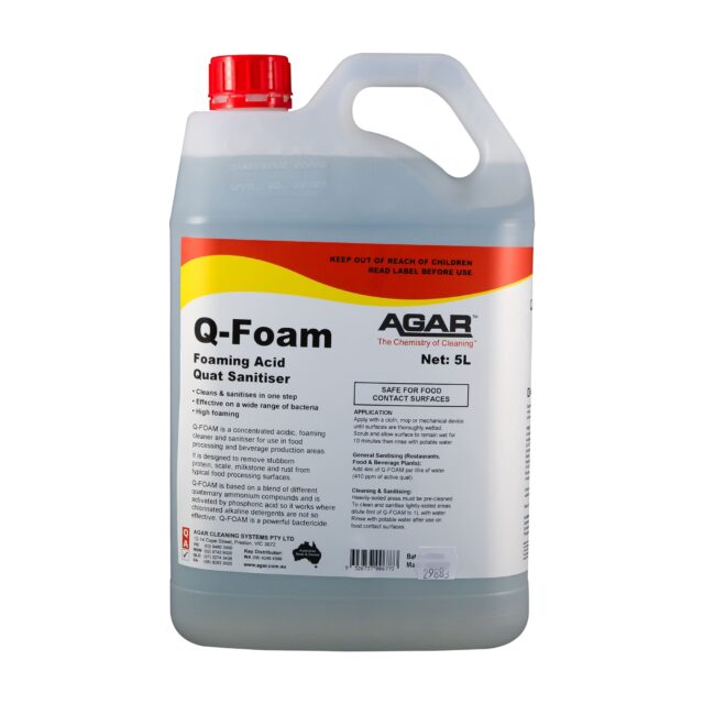 Agar Q-Foam Foaming Acid Quat Sanitiser, 5L – Hospeco PTY LTD